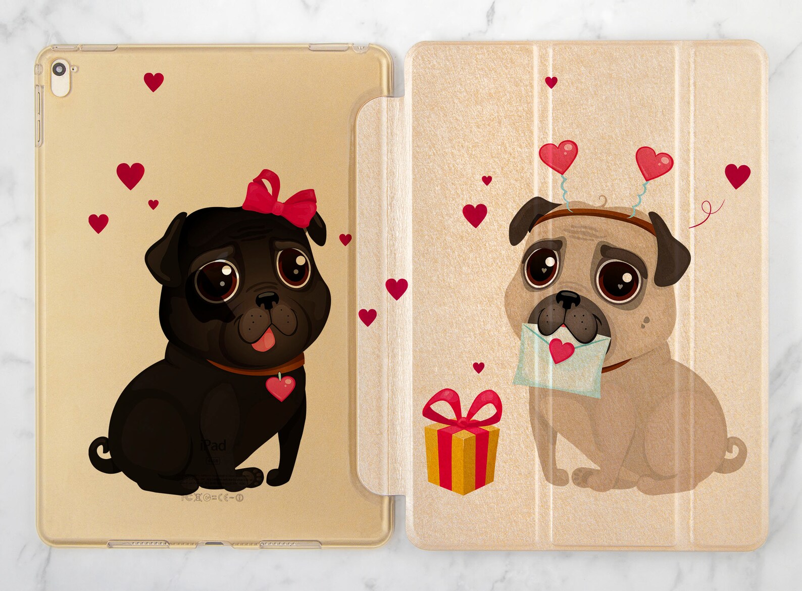 Ipad Case Pugs Ipad Case Hearts Ipad Cute Case Ipad Gen 5 Case - Etsy