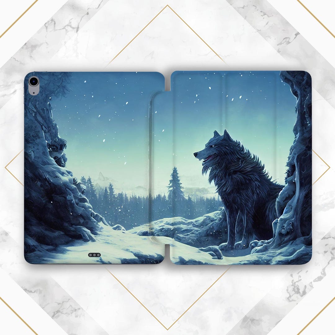 Winter Wolf Print iPad Case Night iPad Case Tree Forest Fir Tree iPad ...