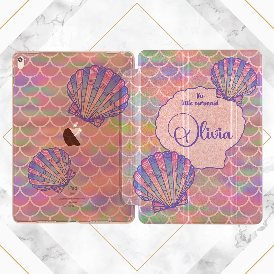 Cute Mermaid Print iPad Case Name Custom Sign Case iPad Case Ocean iPad ...