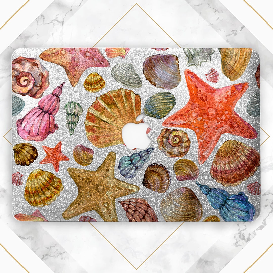 Seashell Art Print MacBook Case Glitter MacBook Summer Print MacBook ...
