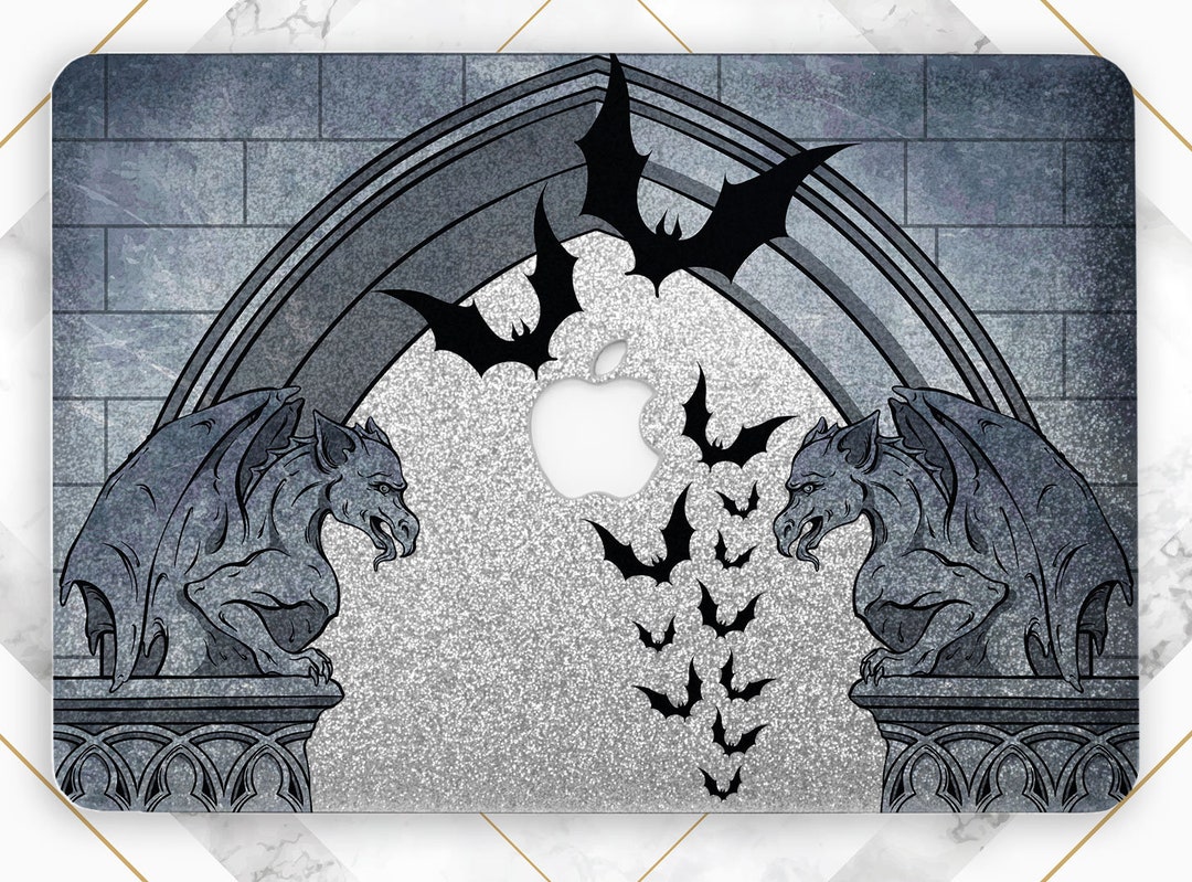 Gothic Gargoyle Art MacBook Case Glitter Black Bat Art MacBook Hard ...