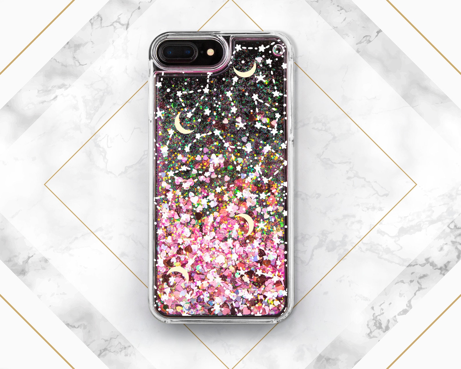 Phone case stars iPhone glitter case iPhone case moon Case for | Etsy