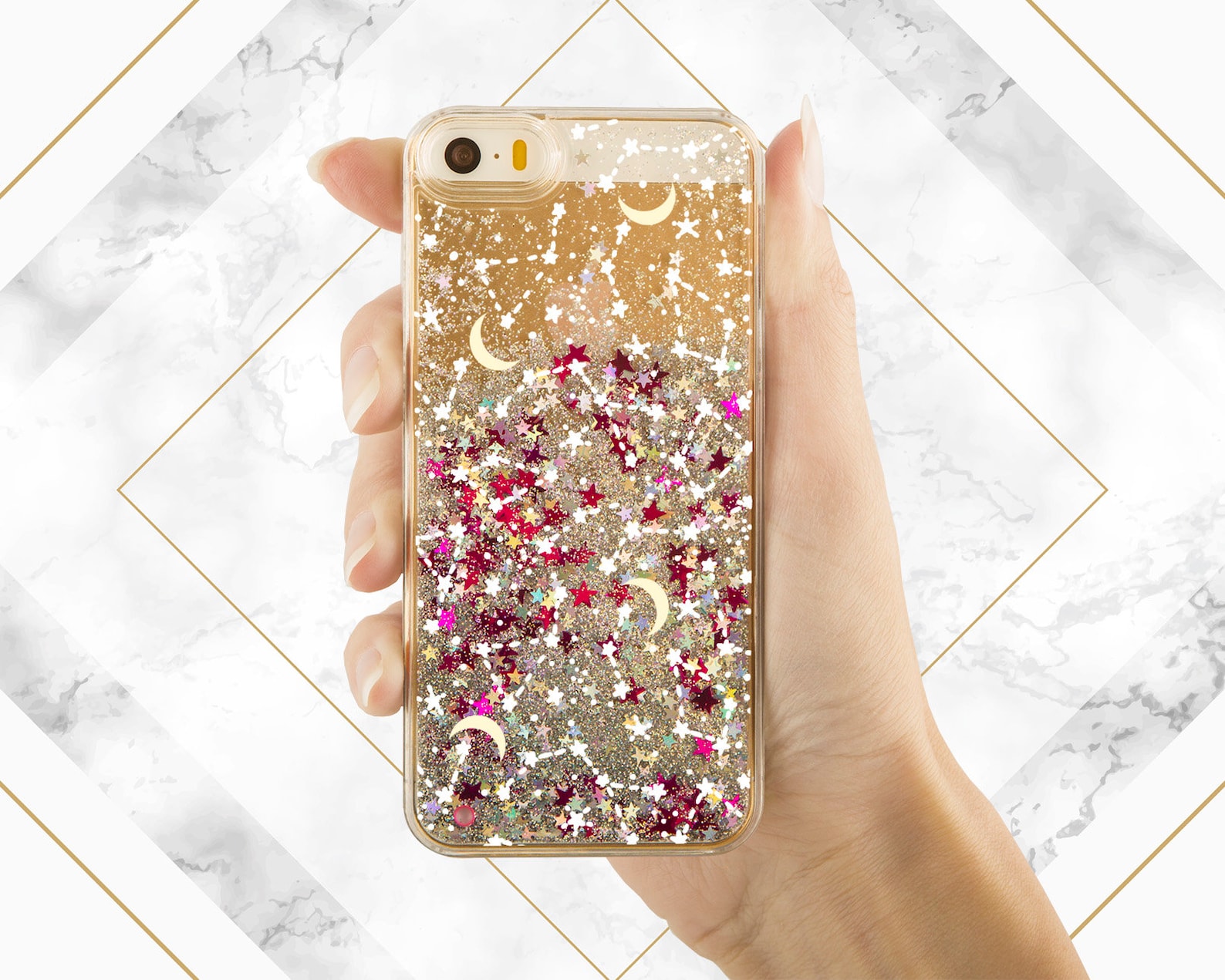 Phone case stars iPhone glitter case iPhone case moon Case for | Etsy