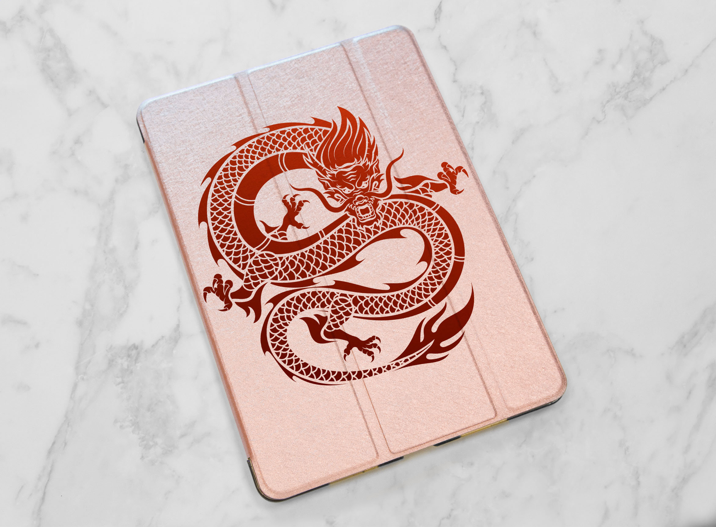 Ipad Case China Red Dragon Case Ipad Case Dragon Golden Case | Etsy