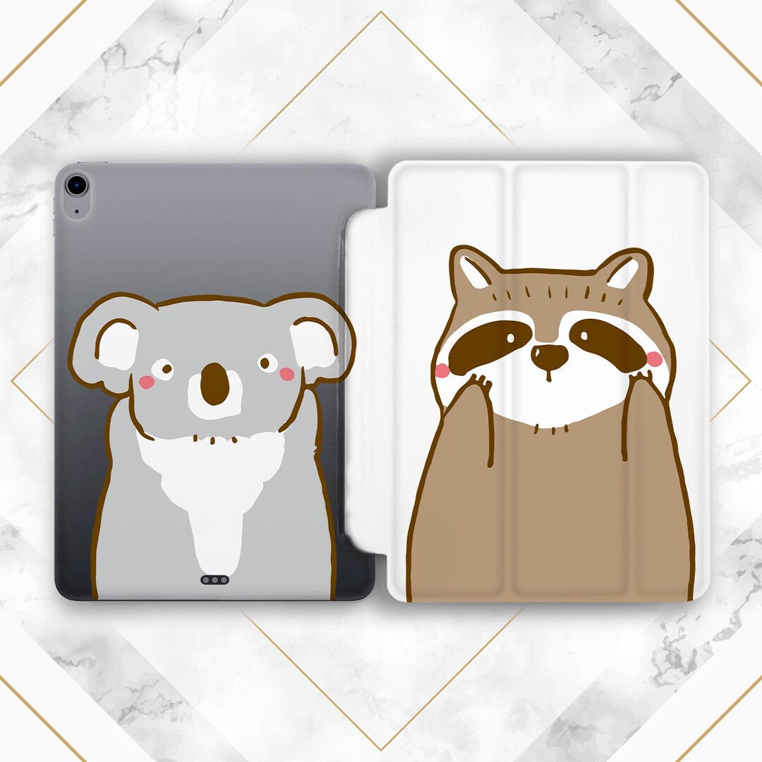 Funny Raccoon iPad Case Koala Funny Simple Animals iPad Case Kids Smart ...