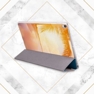 Sunset on a Beach iPad Case Nature Palm Tree Print iPad Case Summer Sea ...