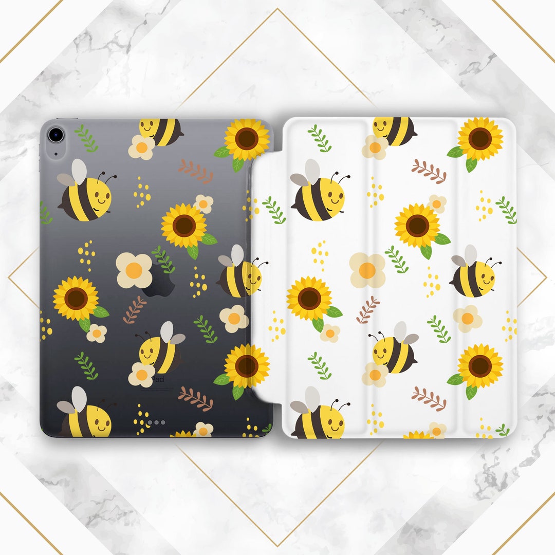 IPad Case Bee Kawaii Insect Art iPad Case Cute White Smart Case Yellow ...