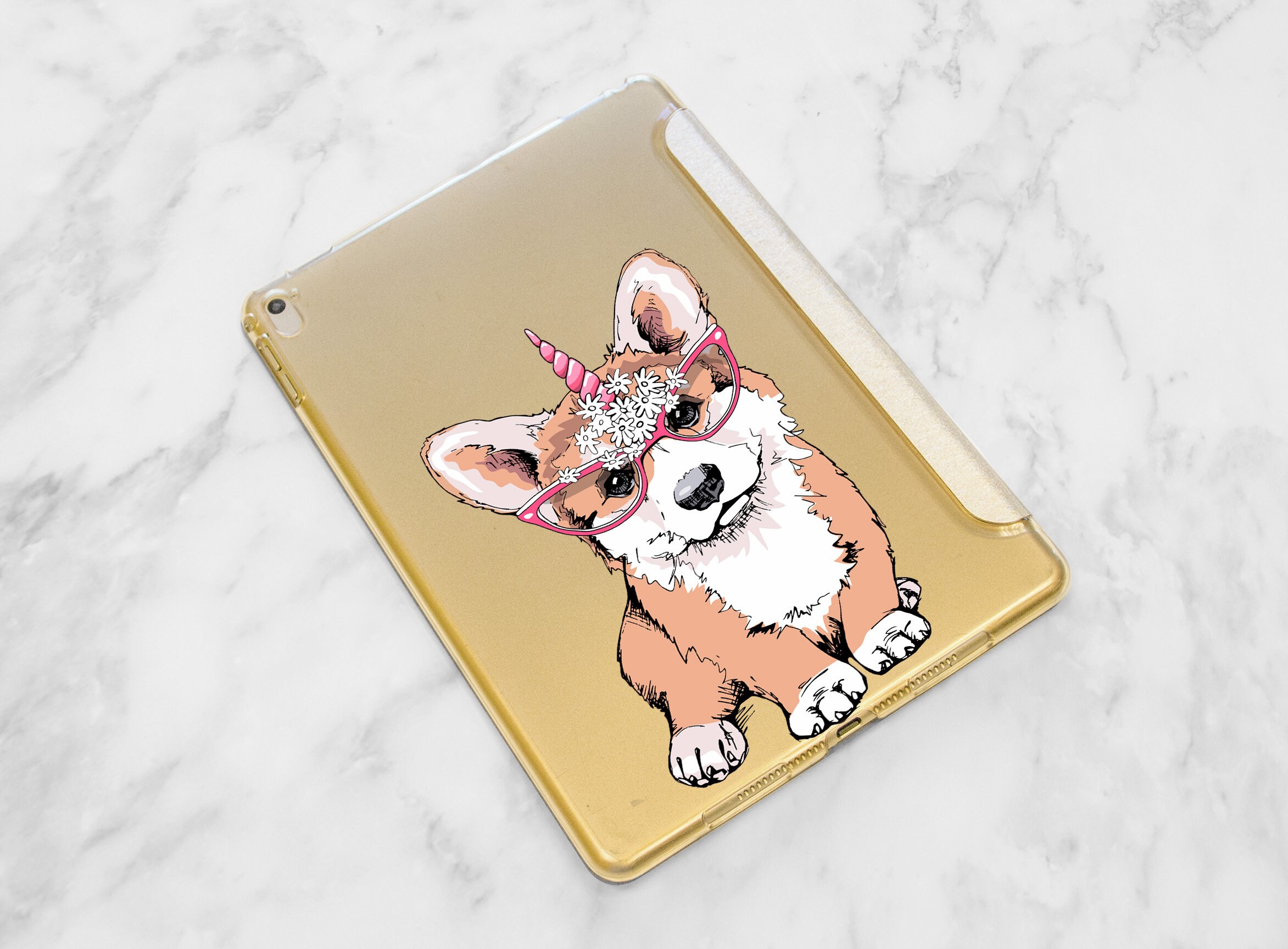 Unicorn Dog Cute Animals Ipad Case Kids Ipad 10 2 Golden Smart - Etsy