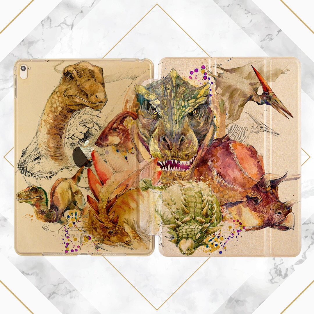 Scary Dinosaurs Art iPad Case Smart iPad Case Golden iPad Case Boys ...