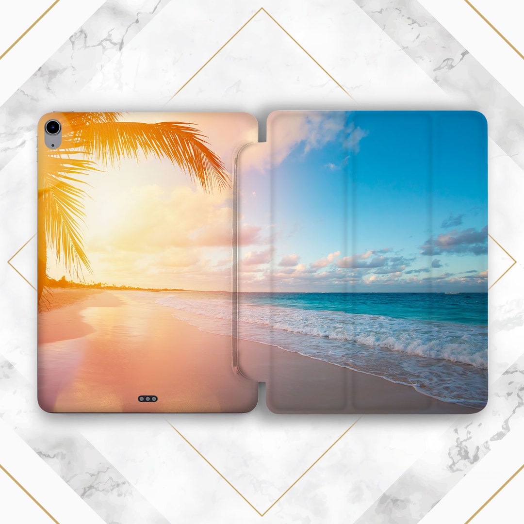 Sunset on a Beach iPad Case Nature Palm Tree Print iPad Case Summer Sea ...