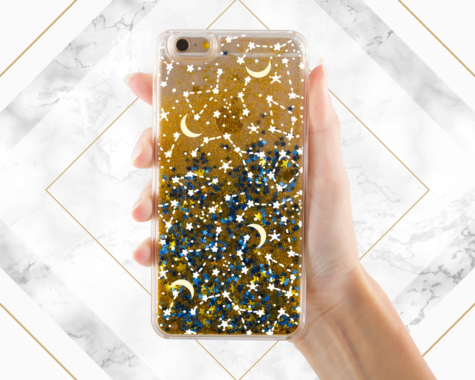 Phone case stars iPhone glitter case iPhone case moon Case for | Etsy