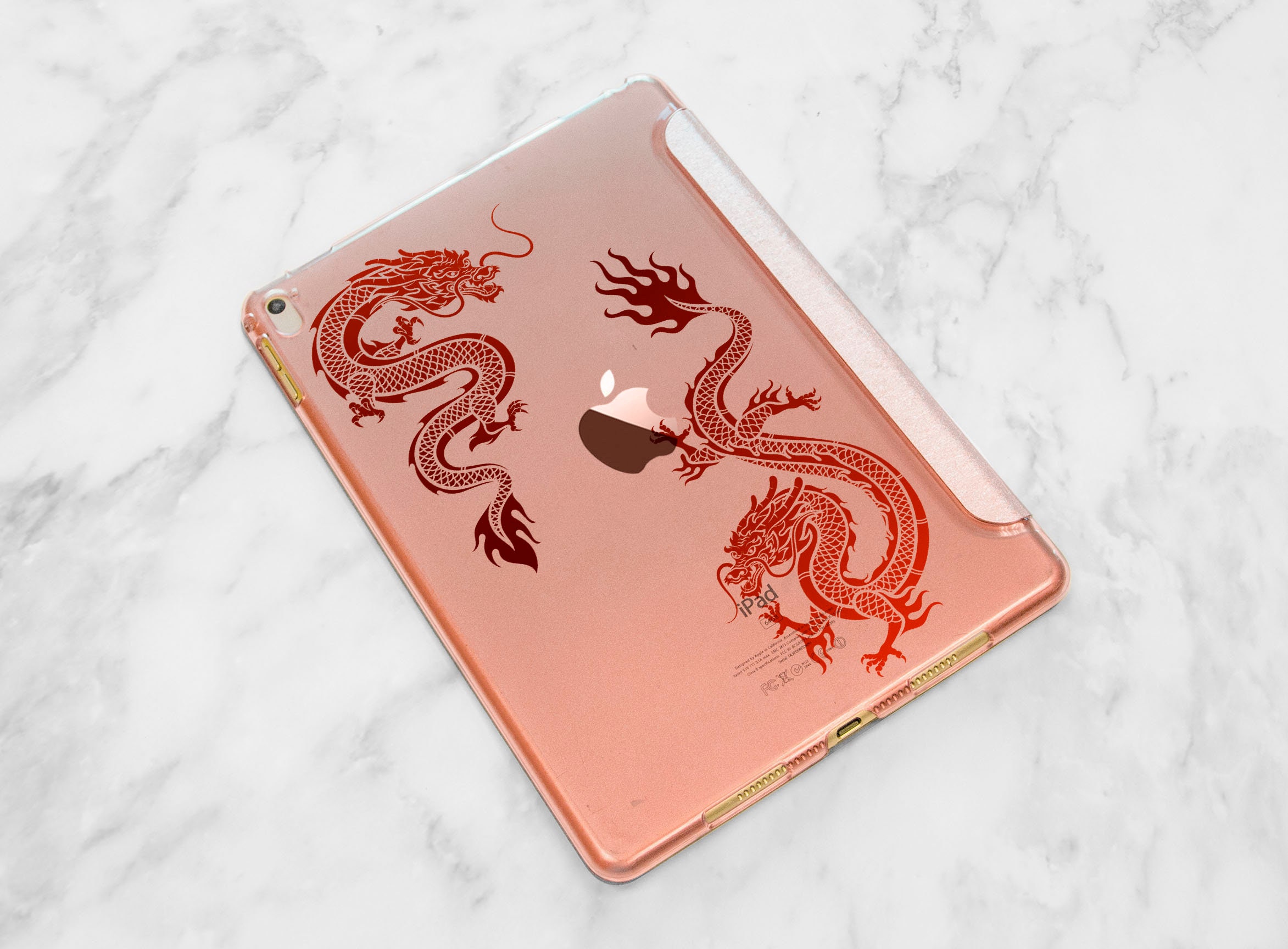 Ipad Case China Red Dragon Case Ipad Case Dragon Golden Case | Etsy