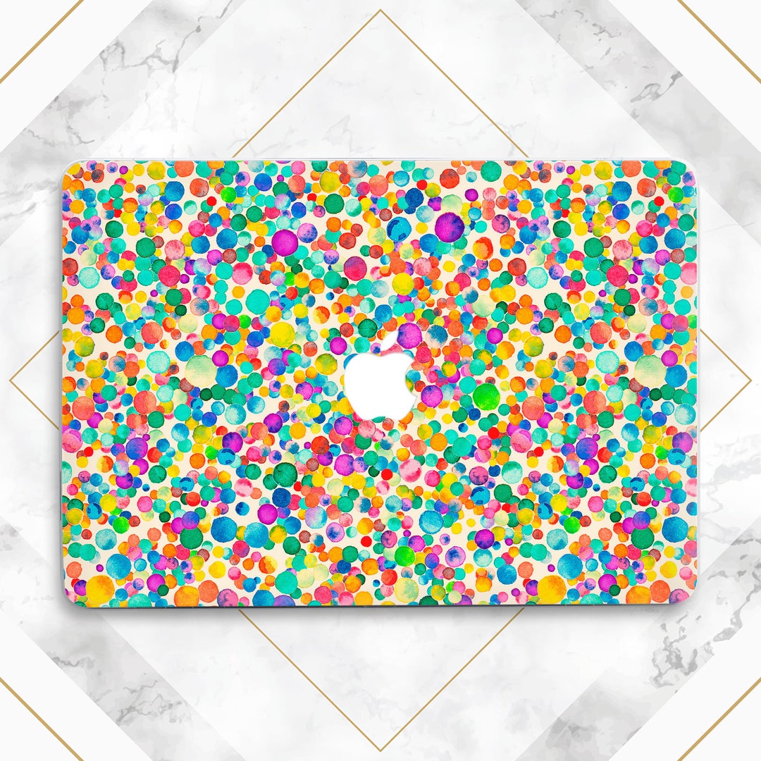 Rainbow Bubbles Art Watercolor Art Print MacBook Hard Case MacBook Case ...