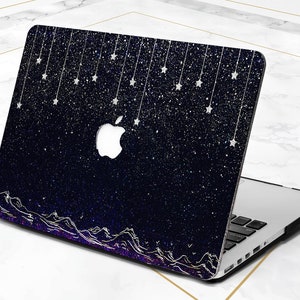 MacBook Case Stars Dark Night Pro 13 2019 Mountains Silver Glitter Pro ...
