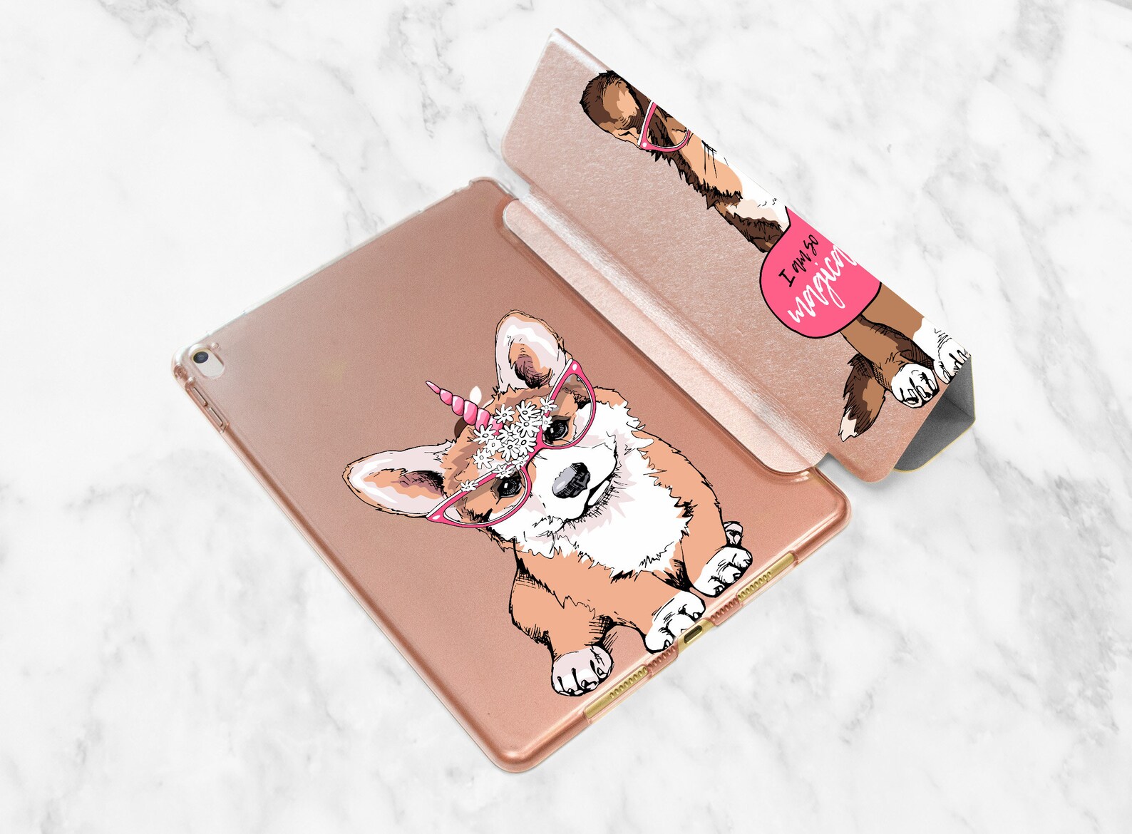 Unicorn Dog Cute Animals Ipad Case Kids Ipad 10 2 Golden Smart - Etsy