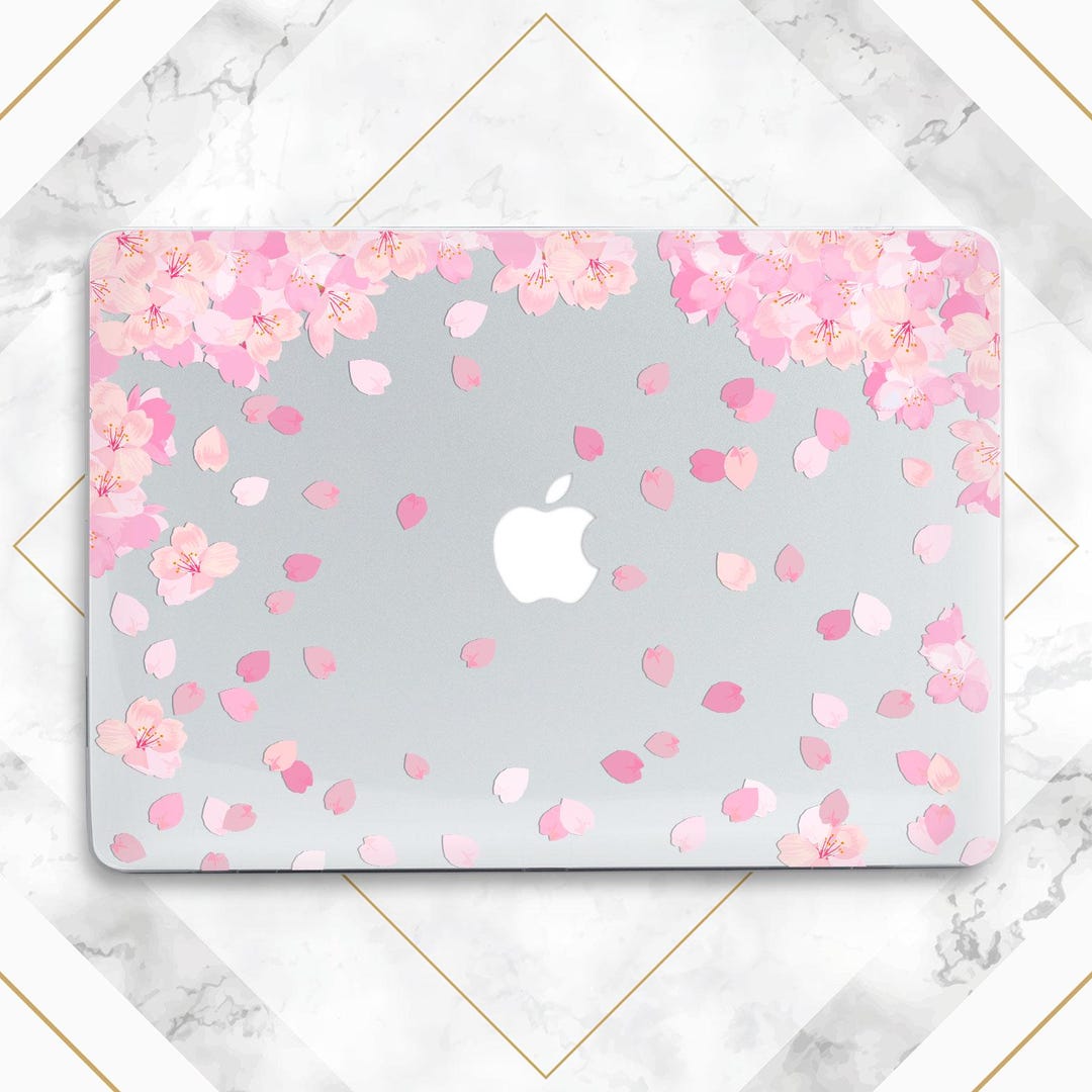 Sakura Flowers Print MacBook Case Clear MacBook Case Floral Transparent ...