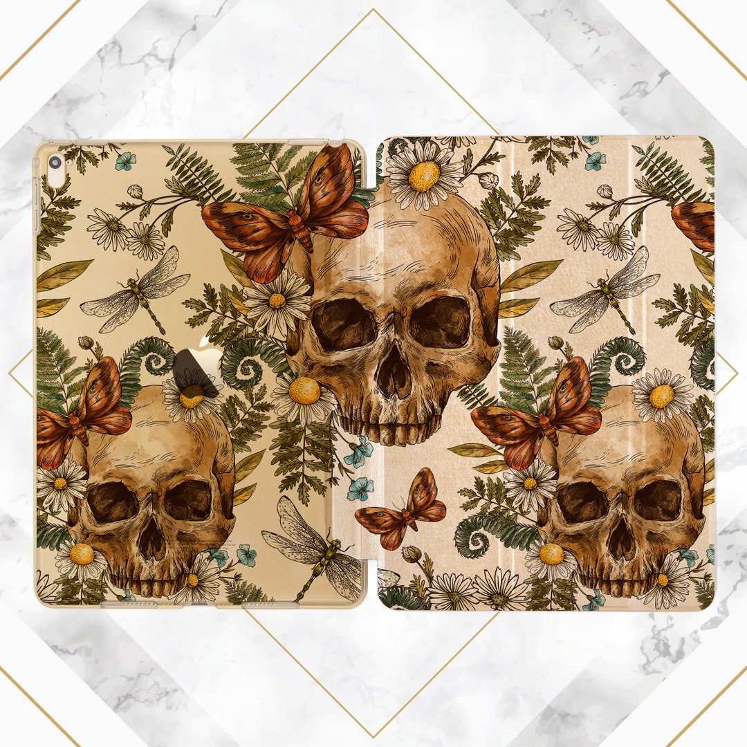 Goth Aesthetic Print iPad Case Golden Rose Gold Case iPad Case Skull ...