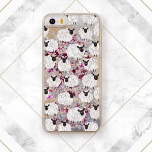 White Sheep Case With Glitter iPhone XS S9 Case Clear Cute Animals ...