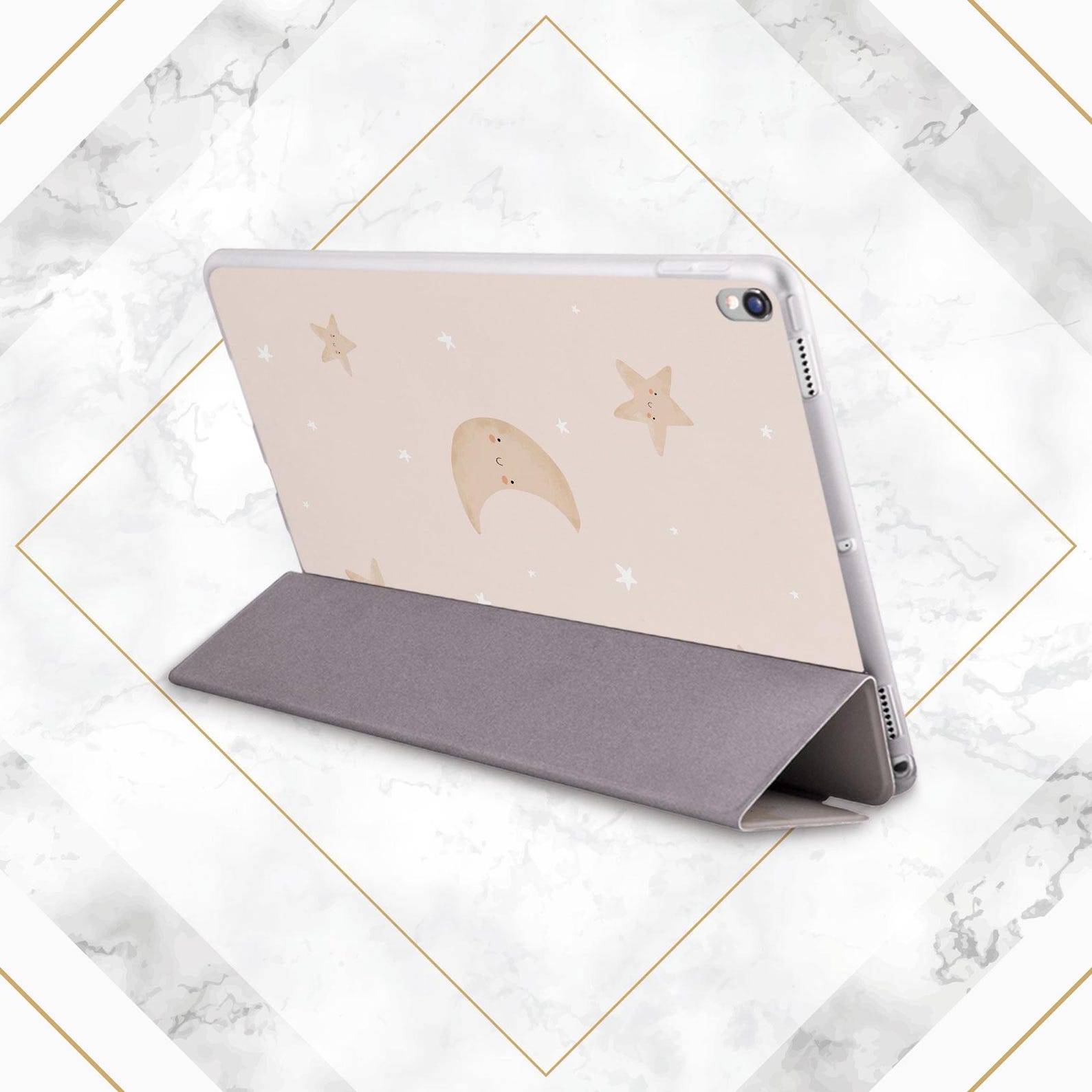 Kawaii Moon iPad Case Stars Cute Beige Cover iPad Case Kids iPad Smart ...