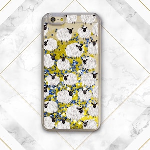 White Sheep Case With Glitter iPhone XS S9 Case Clear Cute Animals ...