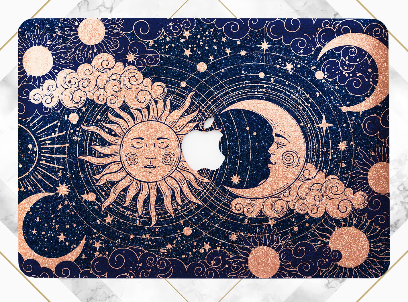 Macbook Case Moon Pro 16 Case Vintage Sun Golden Glitter Rose | Etsy
