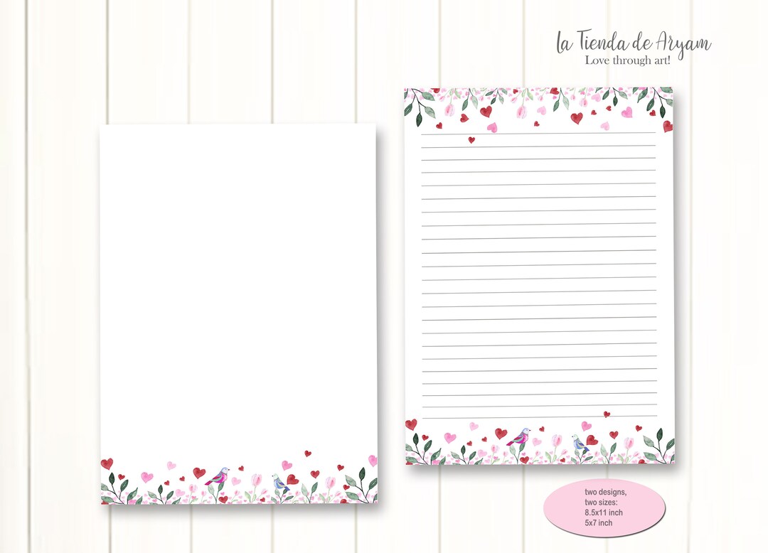 Valentine's Day Stationery, Valentine's Day Writing Paper, Hearts ...