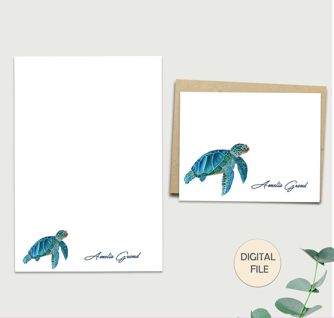 Printable Turtle Stationary Set PRINTABLE Turtle Stationary | Etsy