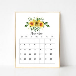 Printable Watercolor Calendar 2024, Floral Bouquets Watercolor Calendar ...