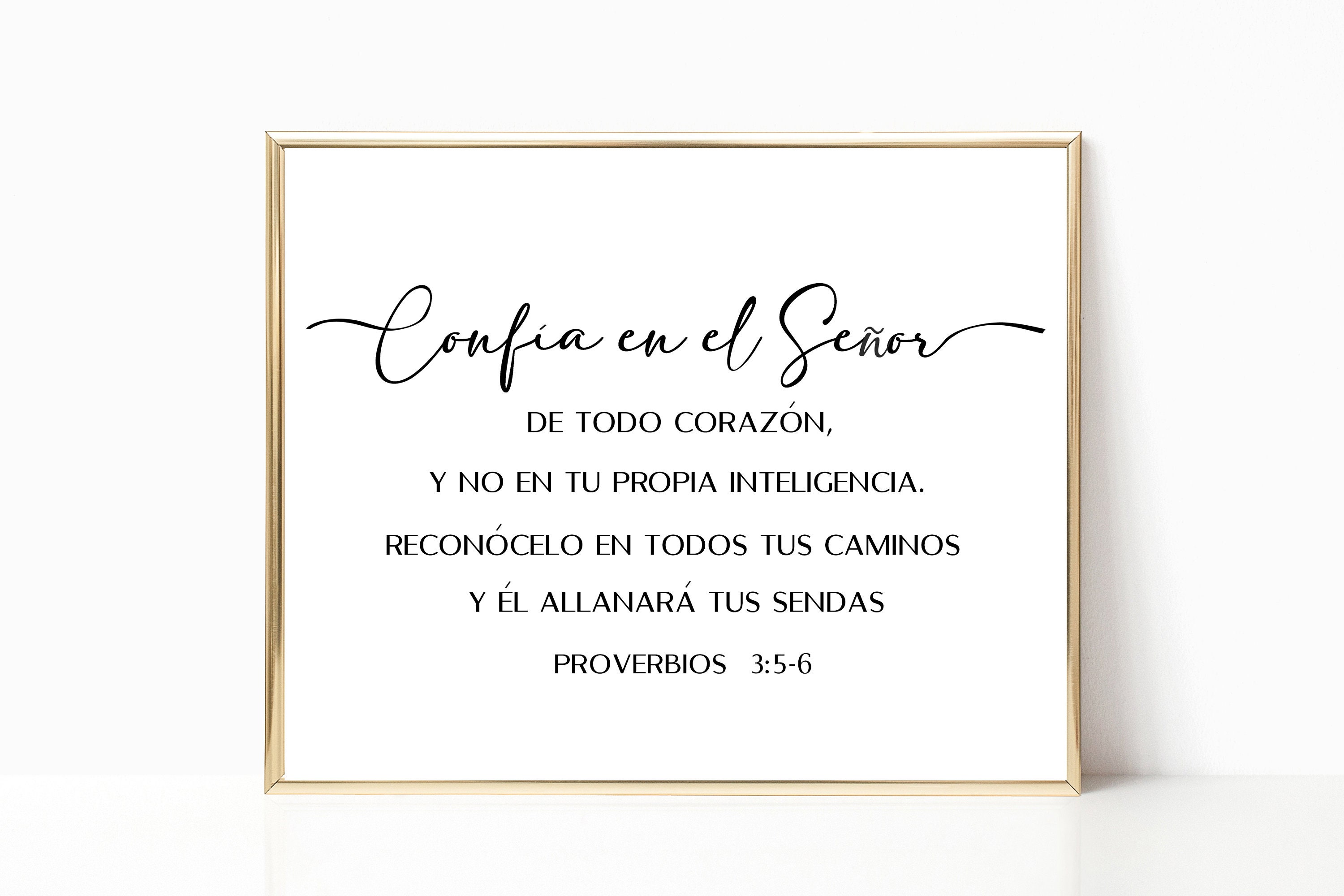 Spanish bible verse Proverbios 3:5-6 Spanish Proverbs 3 | Etsy