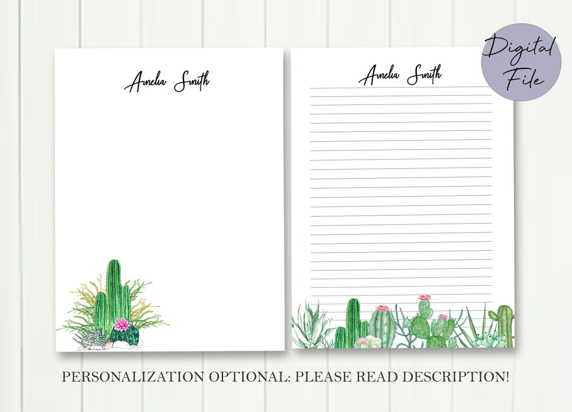 Stationery Writing Paper PRINTABLES Letter Paper 5x7 - Etsy