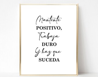 Spanish Inspirational Prints, Spanish Motivational Poster, Printable ...