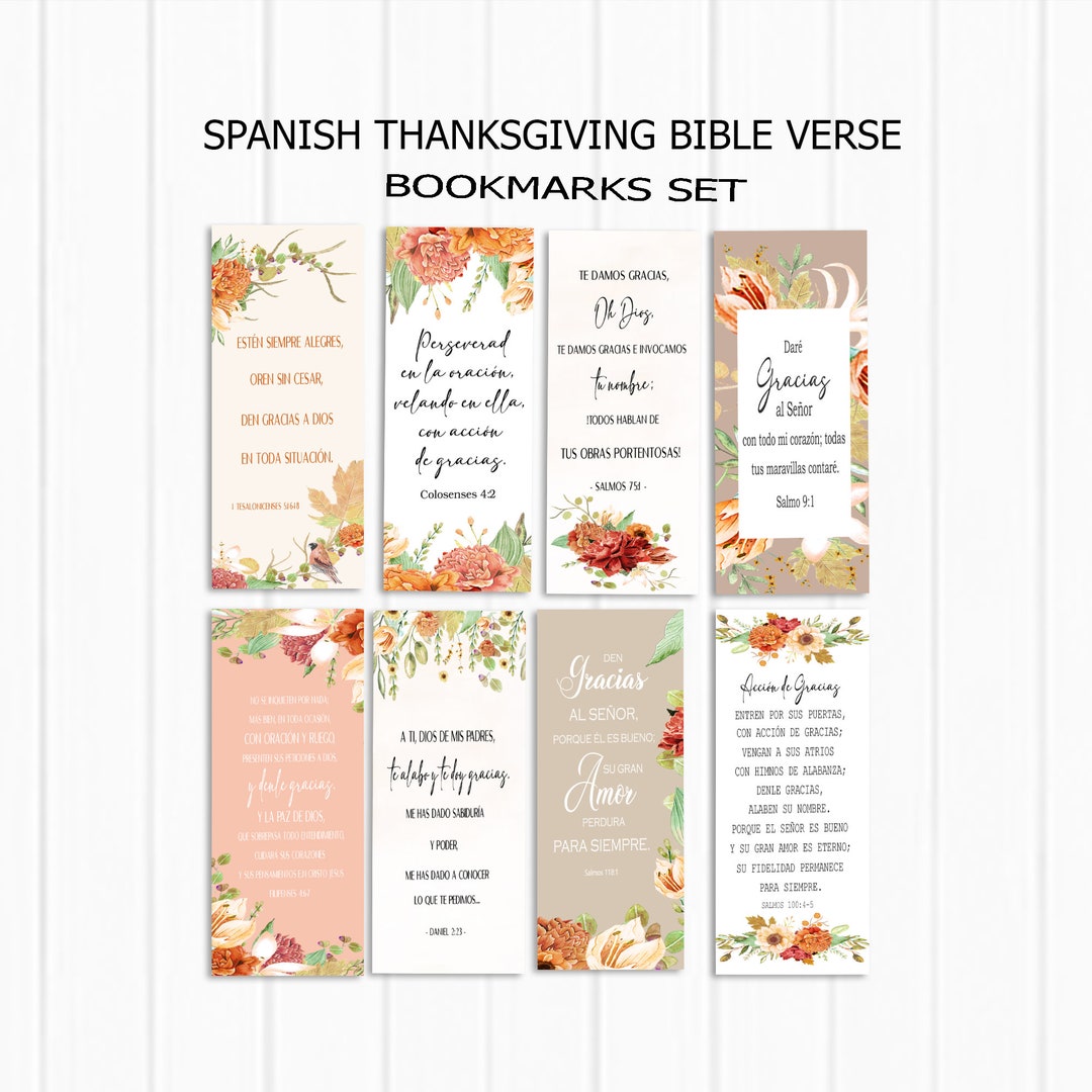 Spanish Bible Bookmarks, Spanish Thanksgiving Bible Bookmarks ...