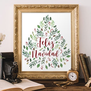 Feliz Navidad Printable, Christmas Printable, Spanish Christmas ...