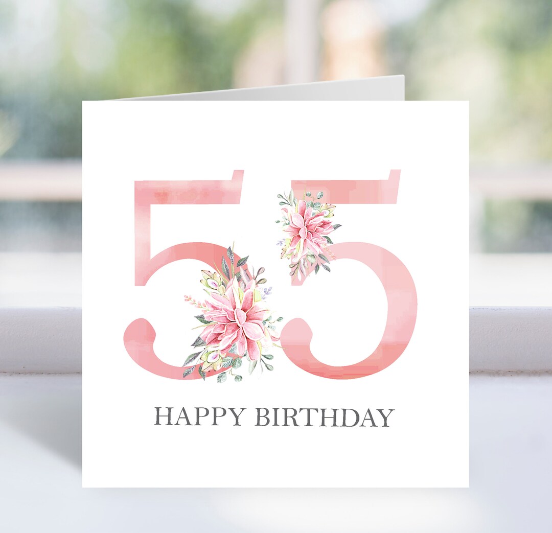 55th Birthday Card, PRINTABLE, 55th Birthday Card Printable, Spanish ...