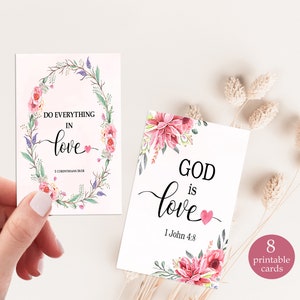 Valentine's Day Printable Cards, Love Scripture Cards, God's Love Cards ...