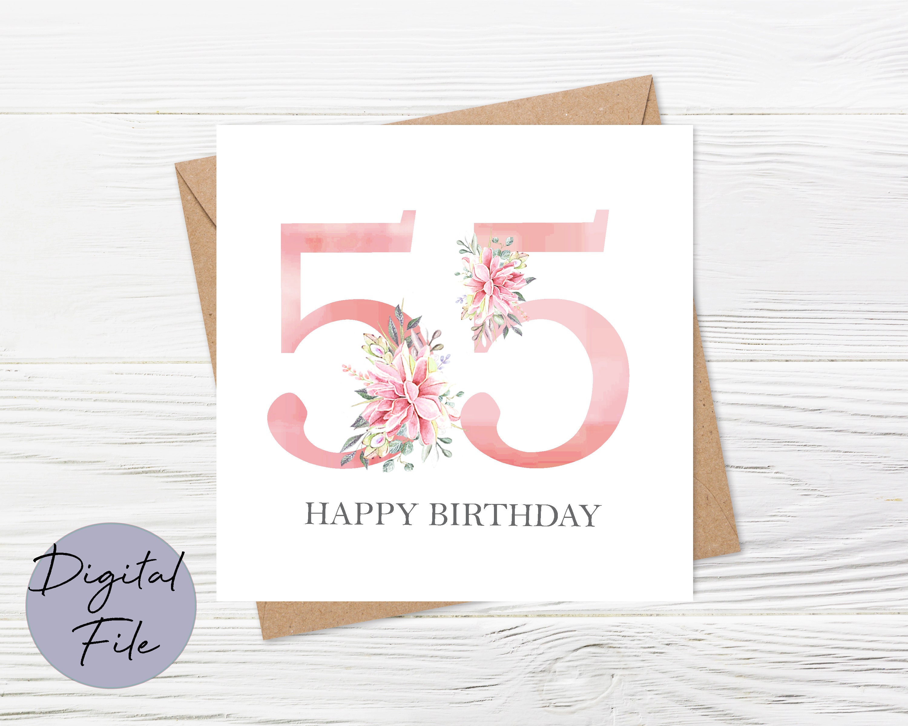55th Birthday Card PRINTABLE 55th Birthday Card Printable - Etsy UK