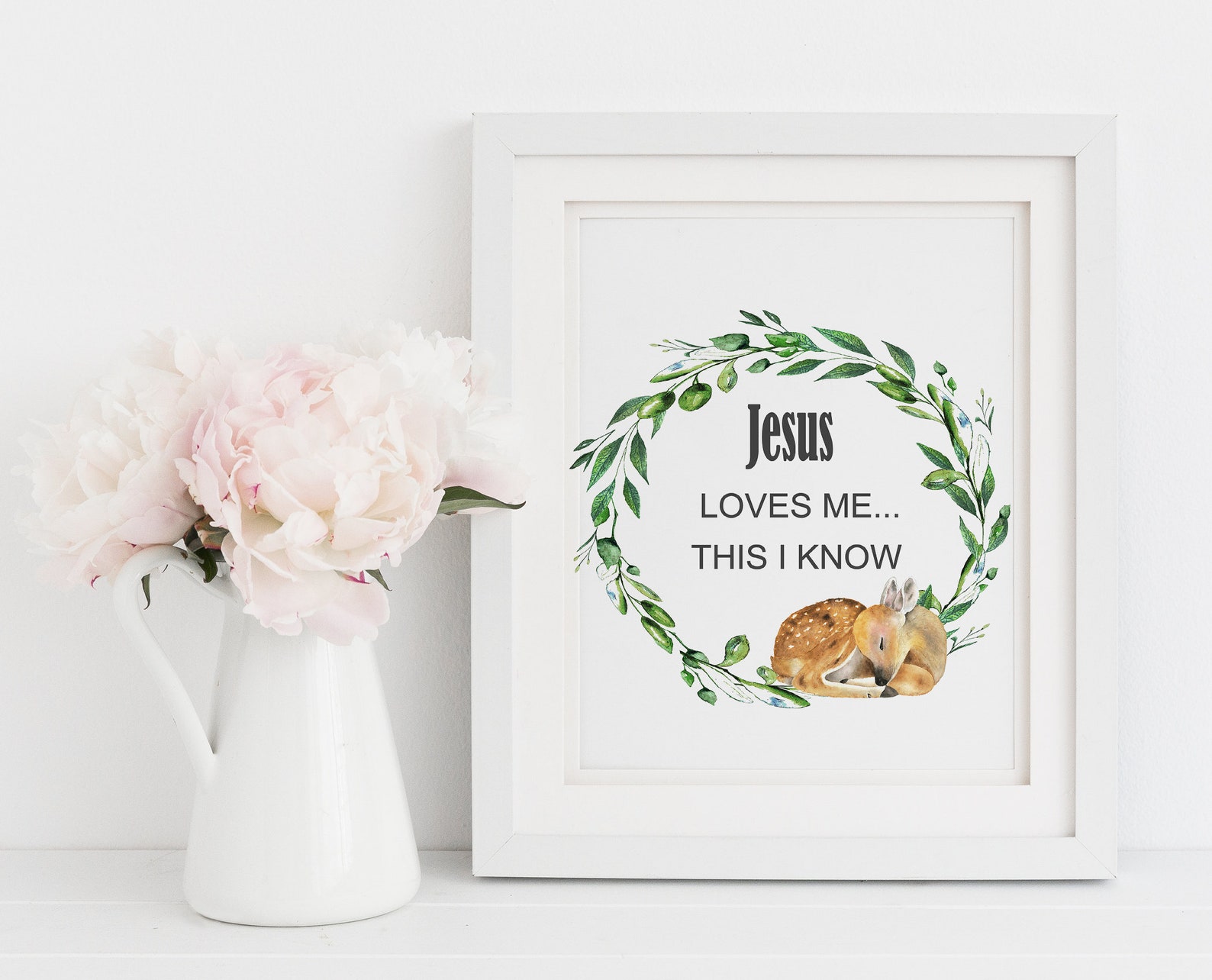 Jesus Loves Me Wall Art Nursery Art Scripture PRINTABLE - Etsy