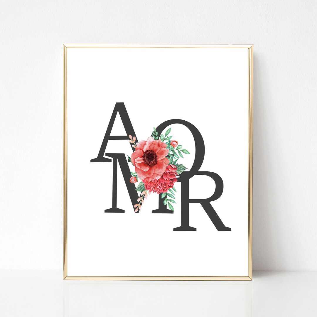 Amor Sign Amor Printable Floral Amor Sign Spanish Love - Etsy