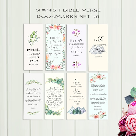 Spanish Bible Bookmarks Printable Set of 8 7 X 2.5 Inches | Etsy