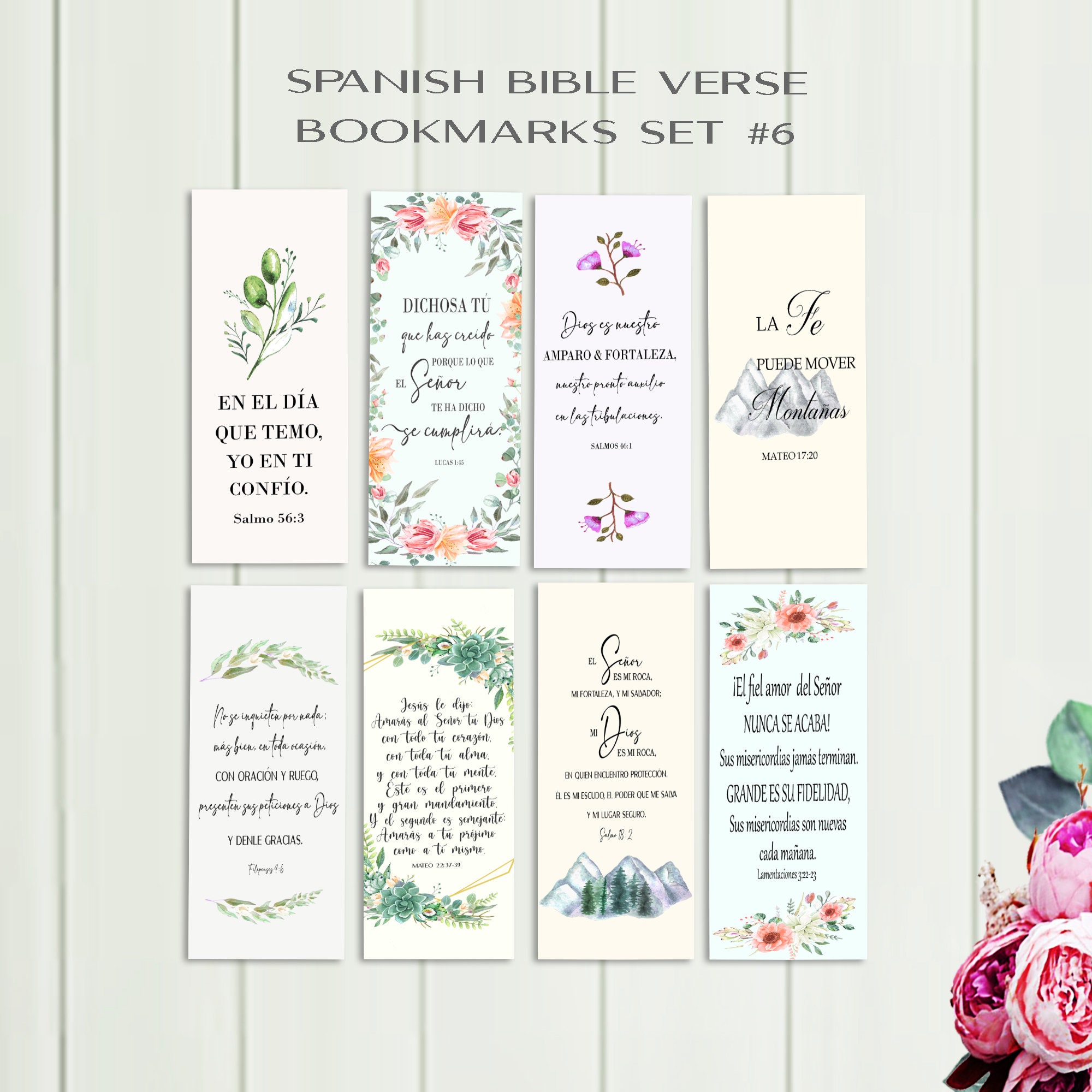 Spanish Bible Bookmarks Printable Set of 8 7 X 2.5 Inches - Etsy Canada