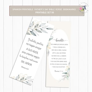 Spanish Bible Bookmarks, Printable Set, Bookmarks Inspirational Art ...
