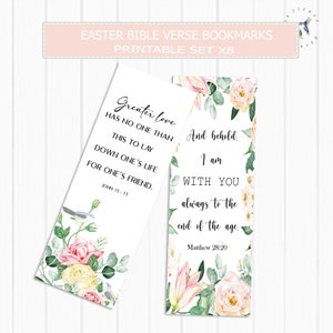 Easter Bible Verse Bookmarks Sets, Printable Bible Bookmarks, Easter ...