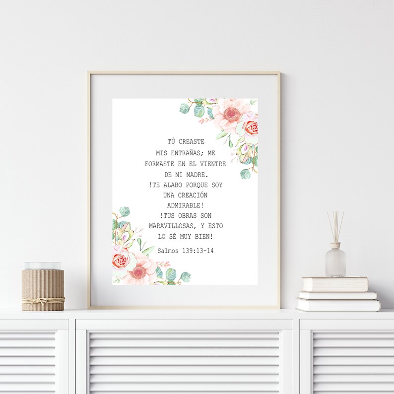 Salmos 139:13-14 Spanish Bible Verse Spanish Psalm 139 13 | Etsy