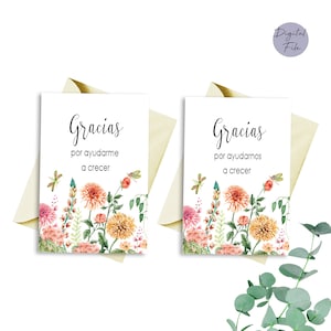 Spanish Teacher Appreciation, Gracias Por Ayudarme a Crecer, Printable, Spanish Appreciation ...