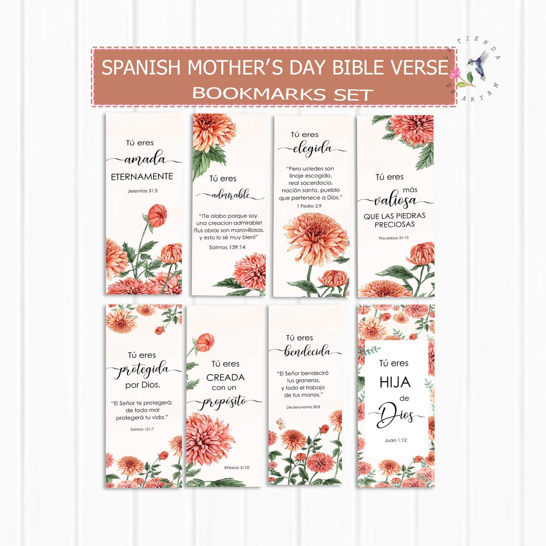 Spanish Bible Bookmarks, Spanish Christian Gifts for Women , Instant ...