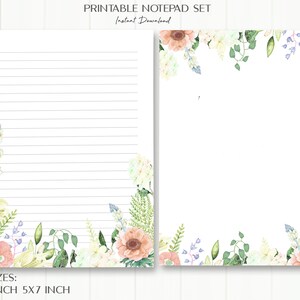 Printable Spring Notepad - Spring Stationery Set - Floral Notepad ...