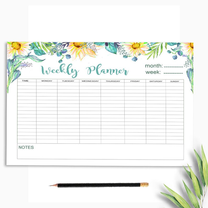 Weekly Planner Printable Weekly Desk Planner Weekly Planner | Etsy