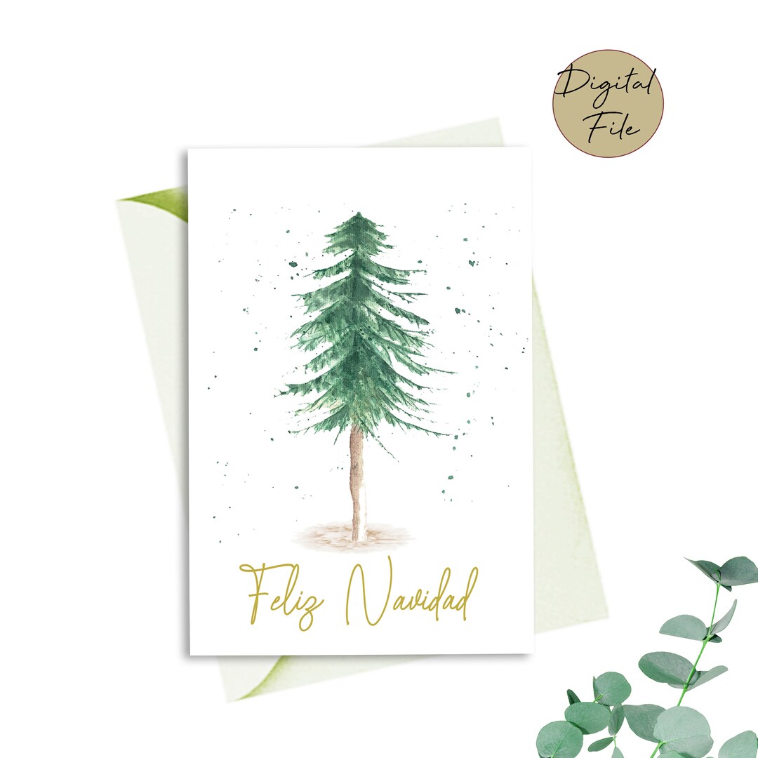 Feliz Navidad Christmas Card, Spanish Christmas Card Printable, Feliz ...