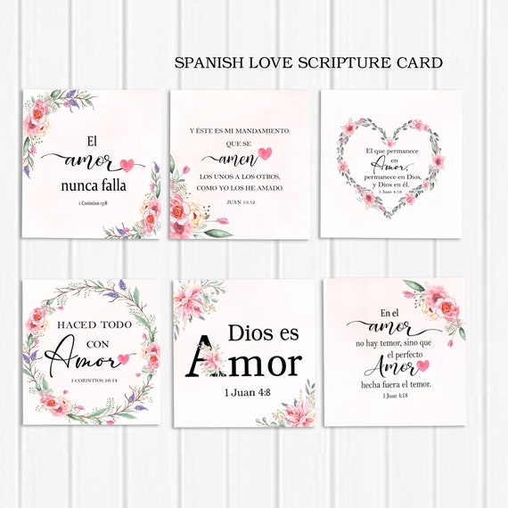 Spanish Love Scripture Cards Spanish God's Love Cards | Etsy