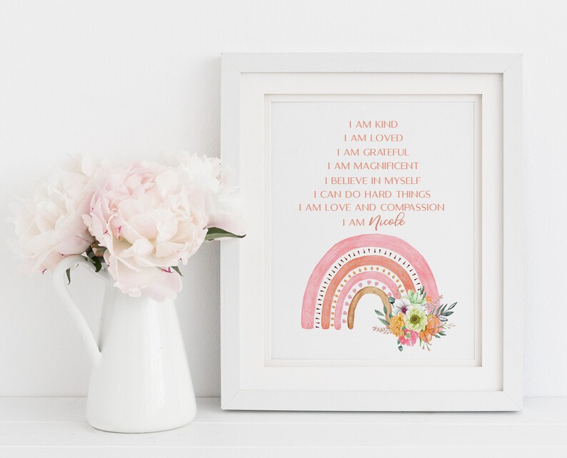 Affirmations Wall Art Affirmations for Kids Custom - Etsy